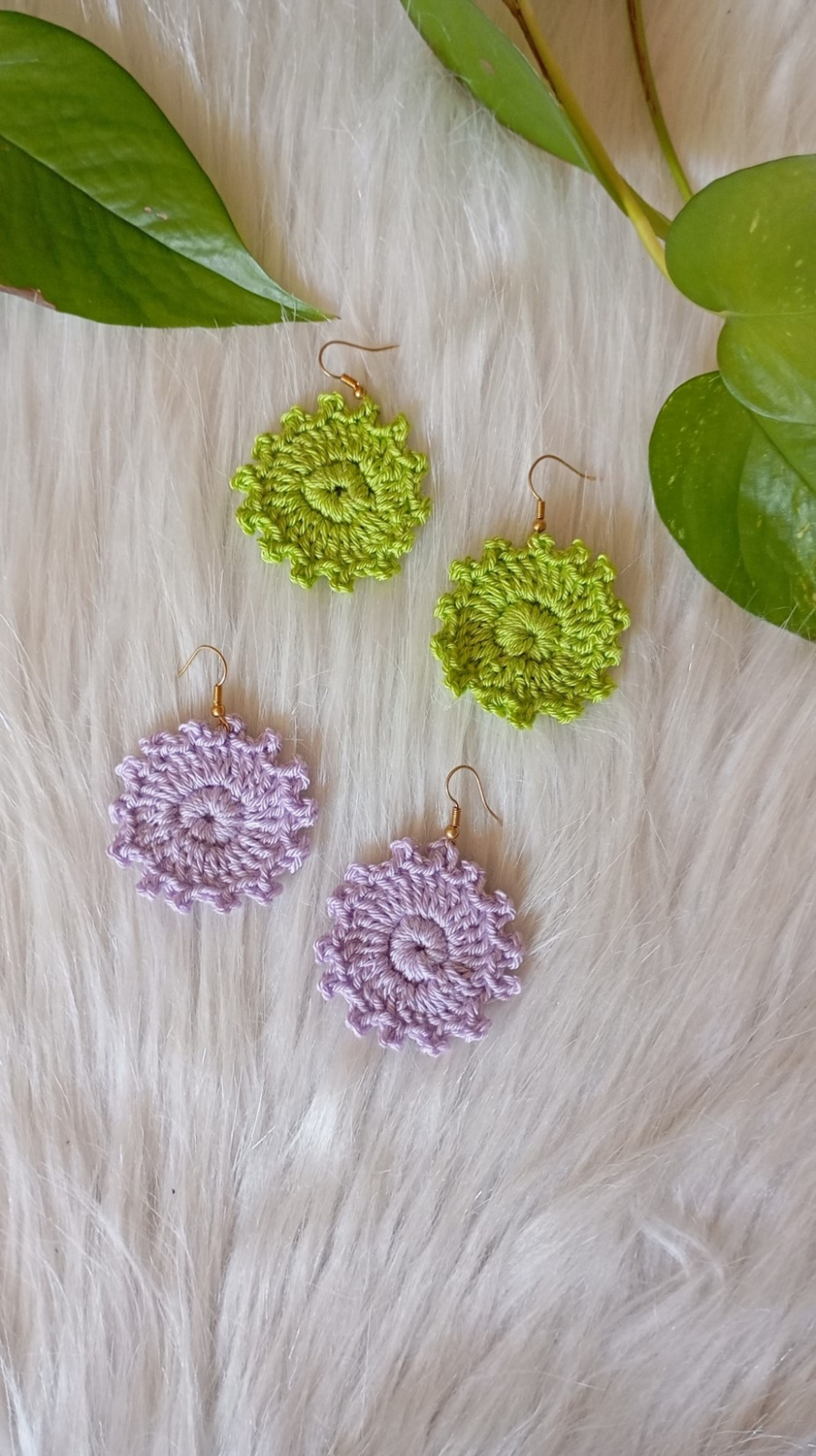 Gear Wheel Earrings - Free Crochet Pattern - Akamatra